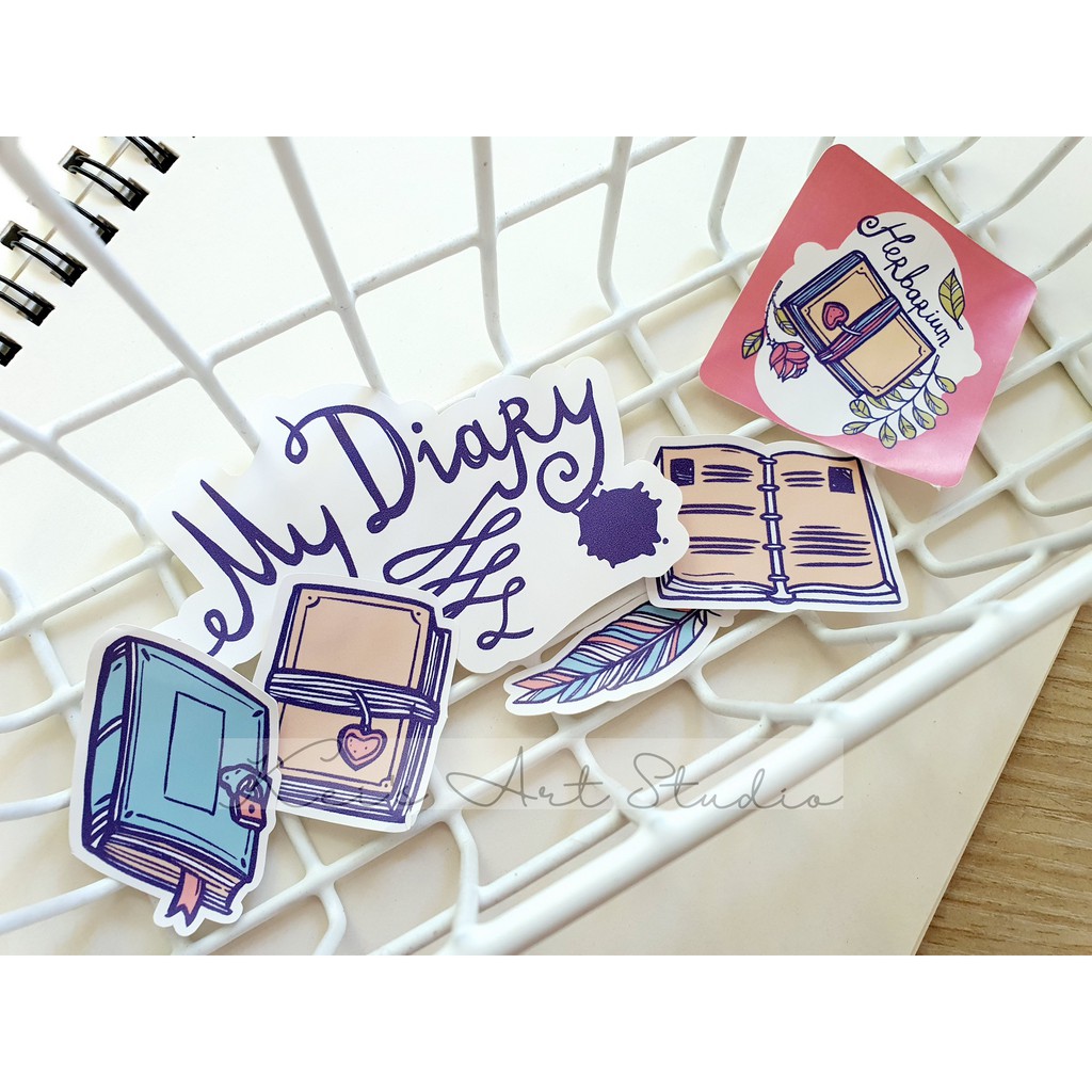 Bộ sticker giấy Nhật ký của tôi phong cách vẽ tay dễ thương trang trí ...