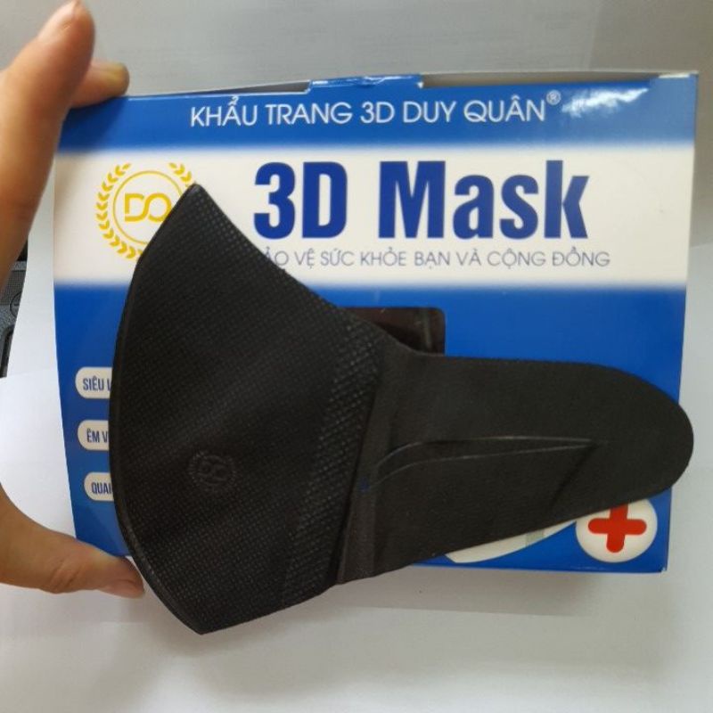 Hộp 50 chiếc khẩu trang 3D mask màu ĐEN- Khẩu trang 3D ĐEN (Hộp 50c) | Shopee Việt Nam