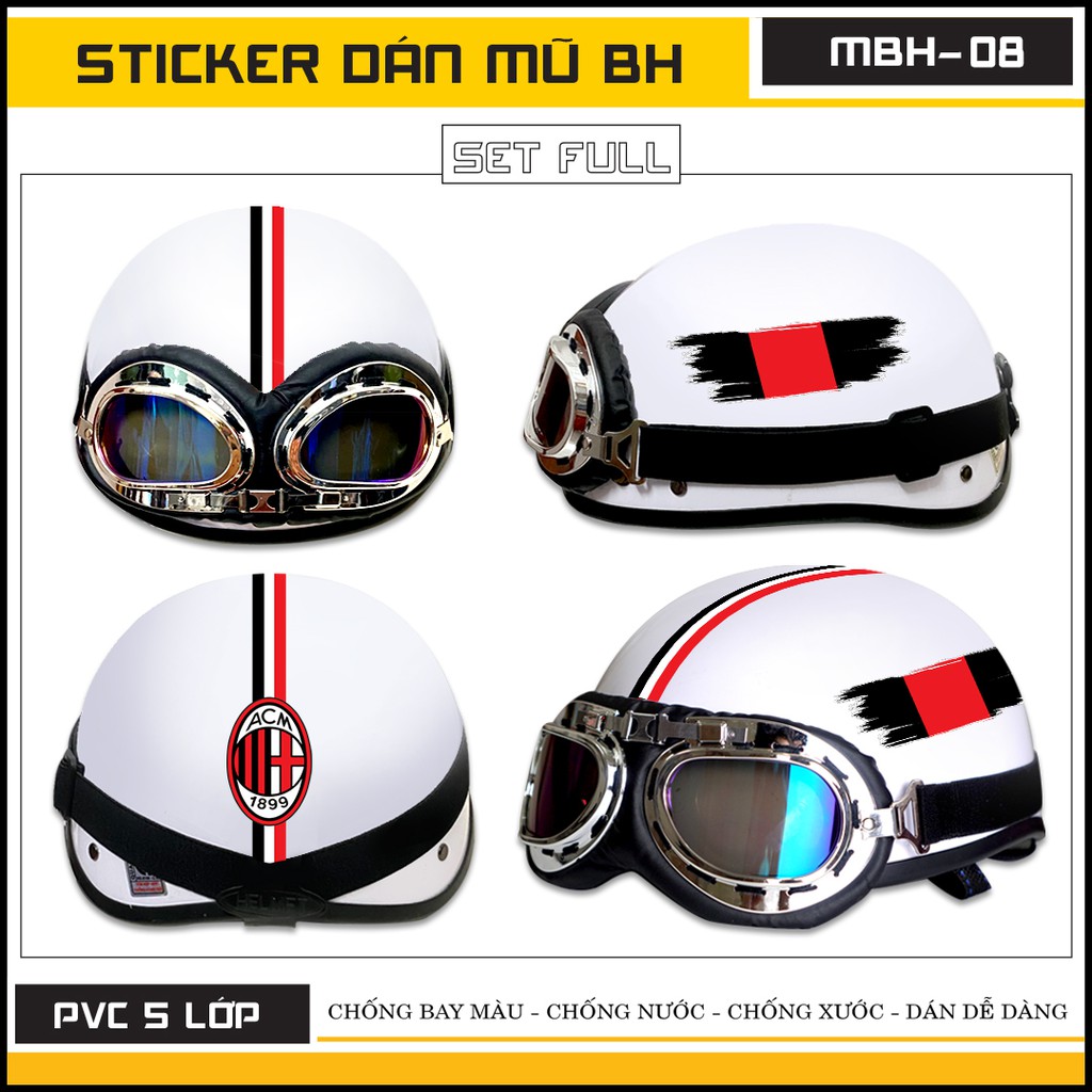 Mua Sticker Dán Mũ Bảo Hiểm Logo AC Milan MBH - 08 | Decal Dán Nón Bảo ...