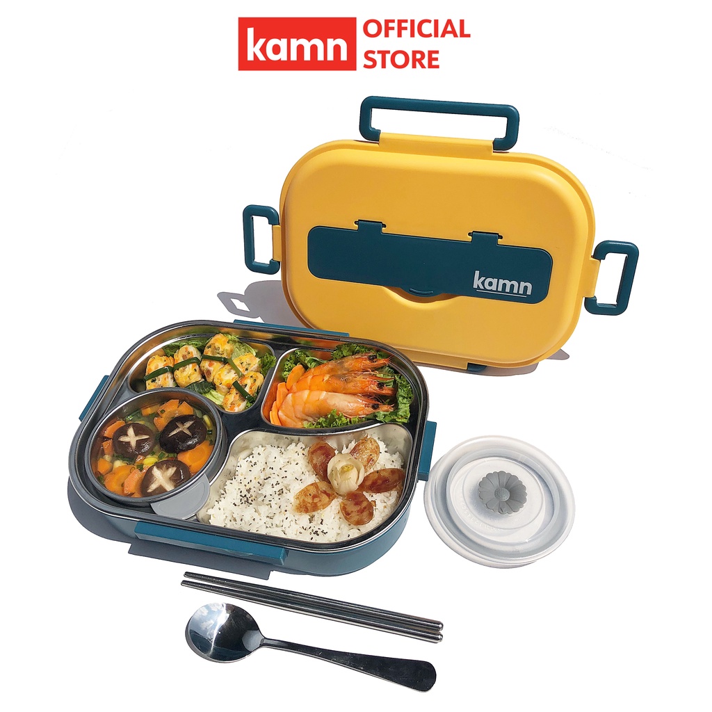 Mua Hộp cơm giữ nhiệt văn phòng Yummy Kamn inox 304 - 1500ml, 4 ngăn ...
