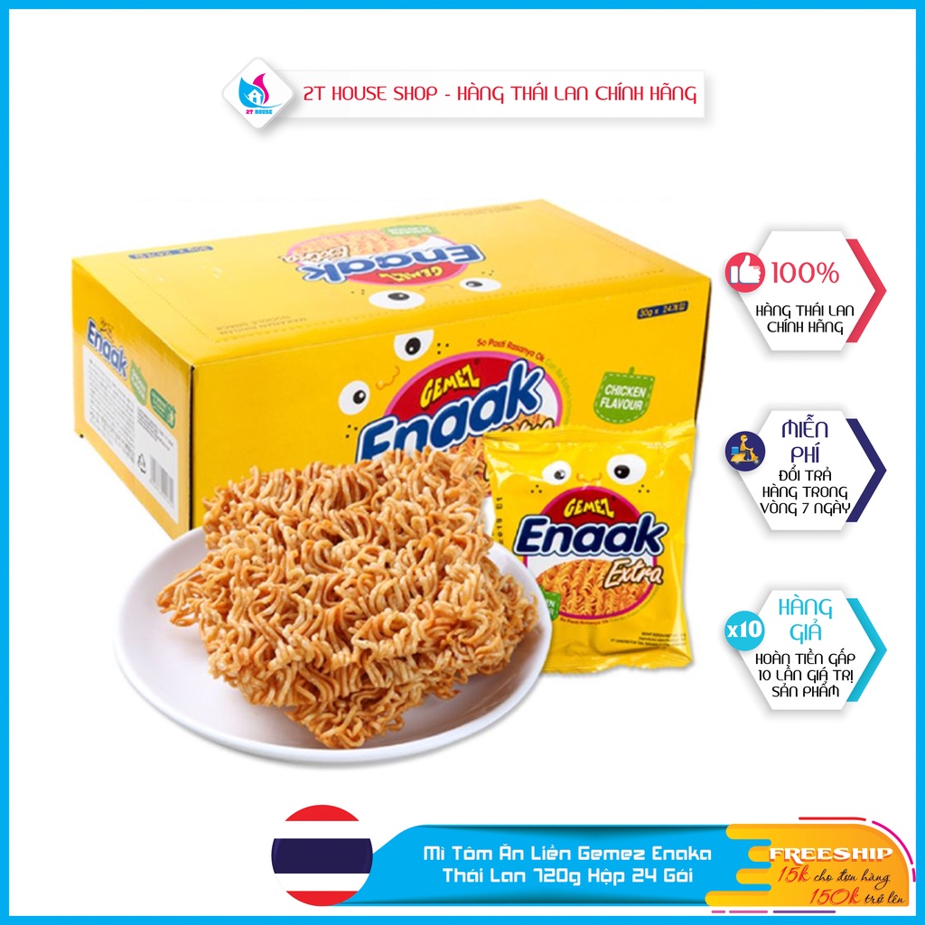 Hộp mì tôm ăn liền Gemez Enaka vị gà 24 gói (30g), Mì snack trẻ em hộp ...