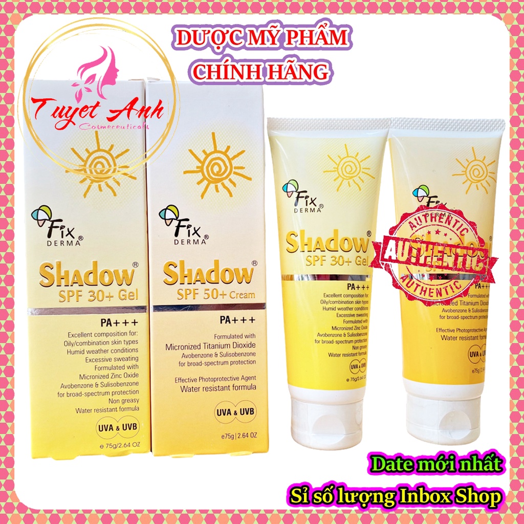 Fixderma Shadow SPF 50+ Cream (75g) - Fixderma Shadow SPF 30+ Gel (75g ...