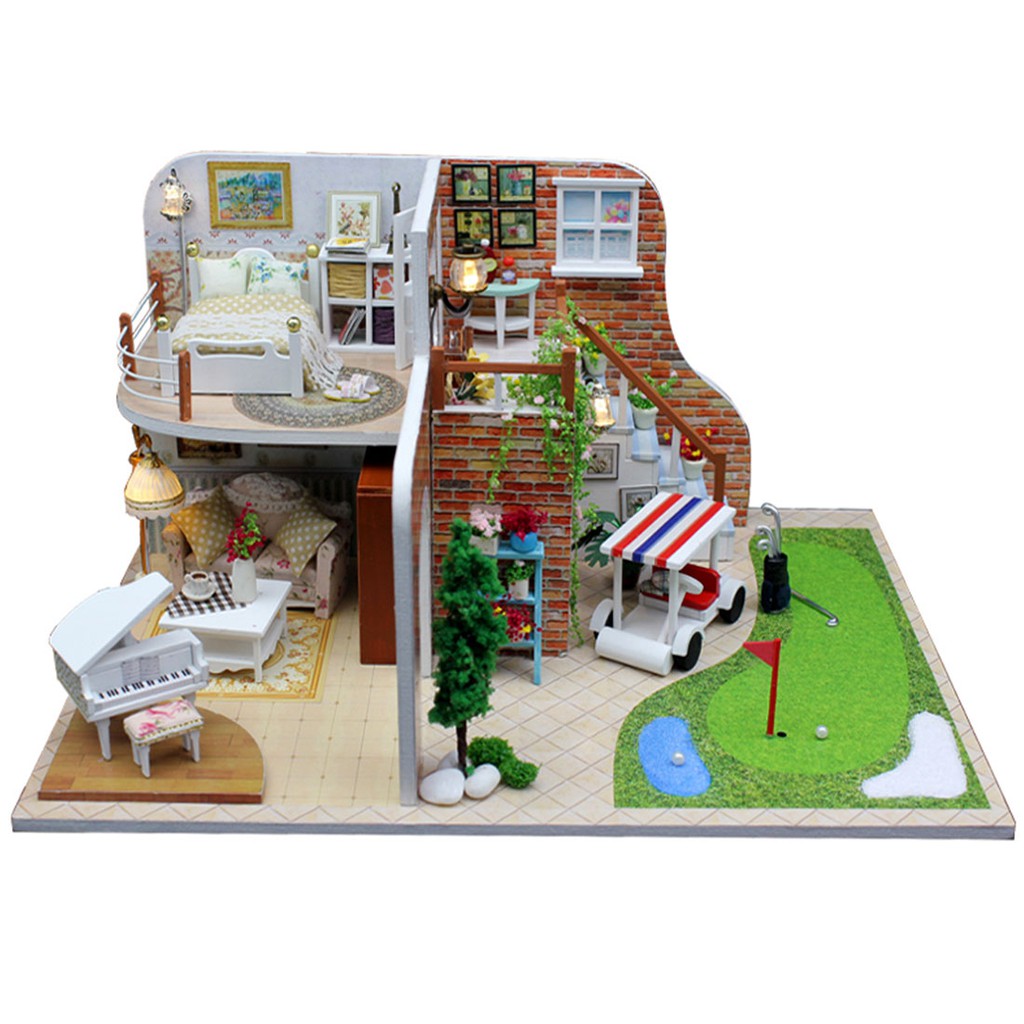 DIY Creative Handmade Theme Wooden Cabin Assembly Building Model Toy ...