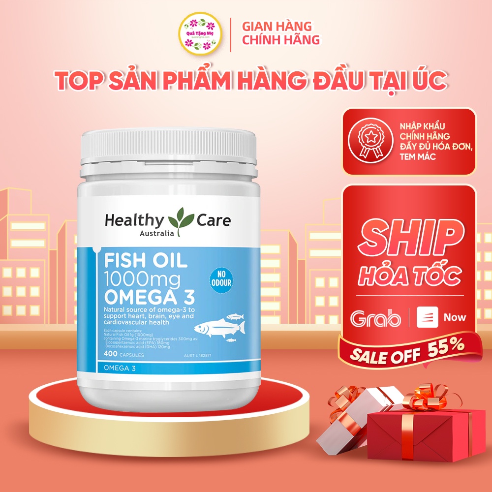 Mua Dầu cá tự nhiên Healthy Care Fish Oil 1000mg Omega 3 sáng mắt 400 ...
