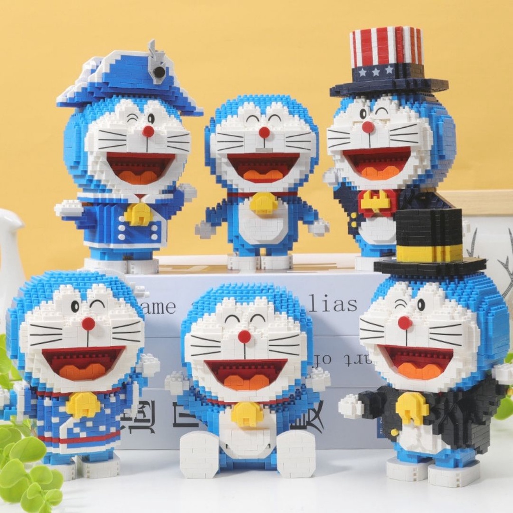 Mua Mô hình lắp ghép 3d doraemon, đồ decor trang trí bàn làm việc ghép ...