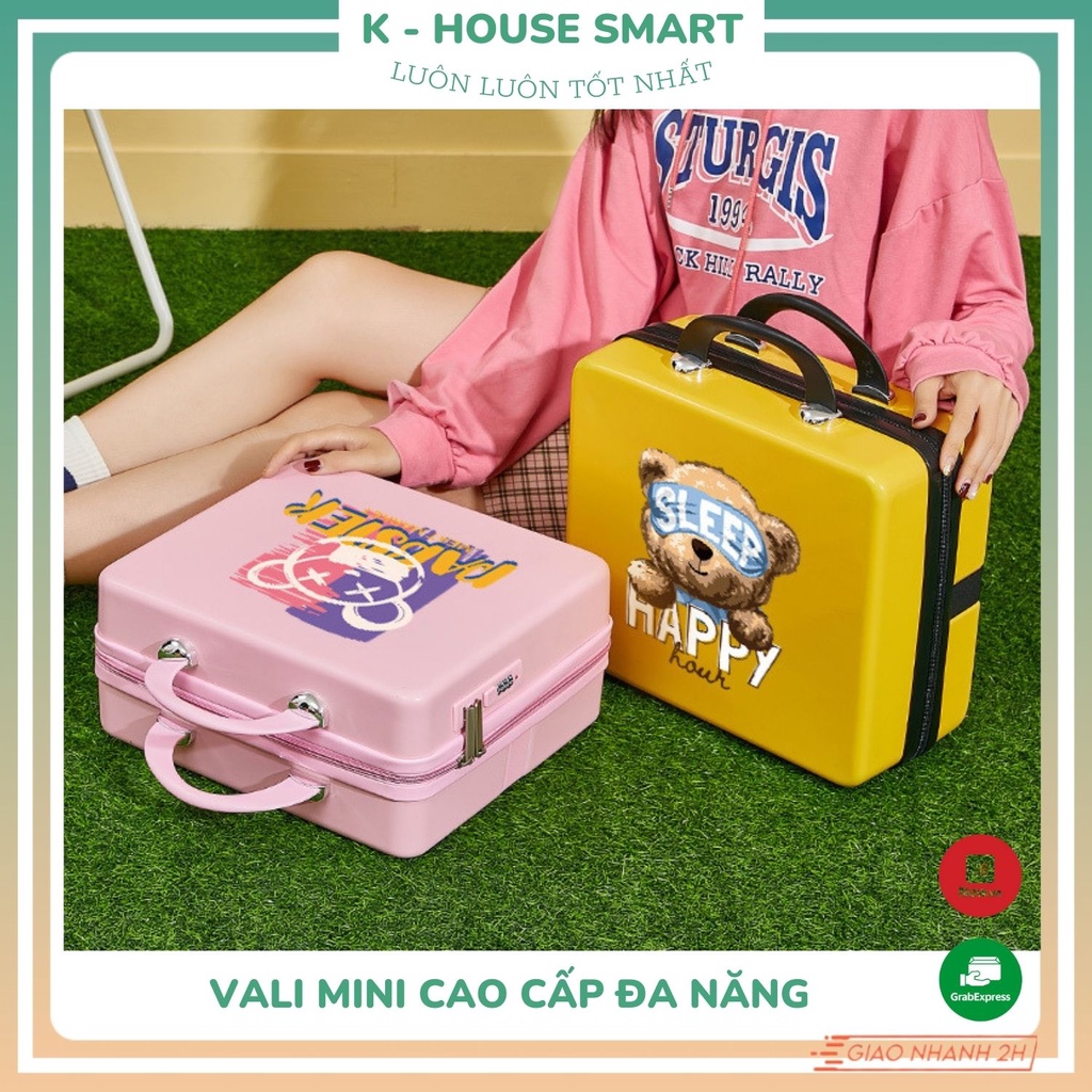 Vali du lịch mini cao cấp có mật khẩu đựng đồ trang điểm, cốp vali cho ...
