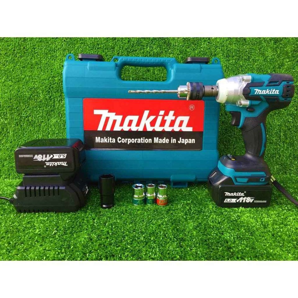 Mua MÁY SIẾT BULONG MAKITA, BẮN VÍT TÔN ,KHÔNG CHỔI THAN LOẠI MỘT- 2 PIN 10CELLTẶNG KÈM 4 KHẨU ...