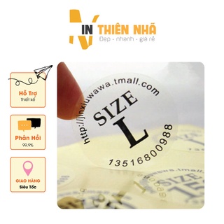 In tem nhãn decal trong, decal chống nước, decan nilon sticker A3 theo ...