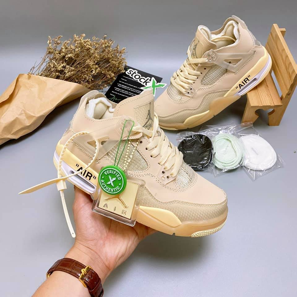 Giày air Jordan 4 vàng kem, Giày thể thao JD4 nam nữ siêu hot ...