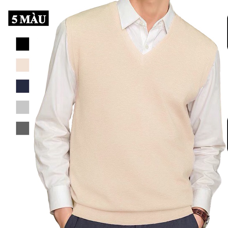 Mua Áo len nam ghile cổ tim OMEN, áo len ghi lê trơn màu kiểu dáng trẻ ...