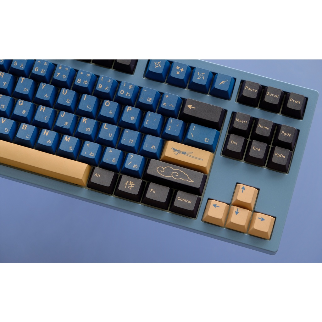 GMK Red / Blue Samurai Keycaps, 129 Phím Keycaps Cherry Profile DYE-SUB ...