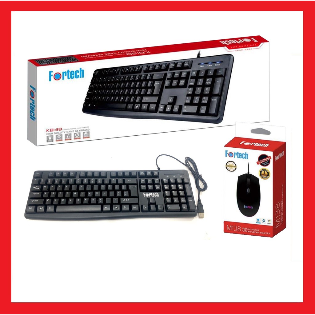 Bộ phím chuột Fortech KM138 + Mouse M138 | Shopee Việt Nam