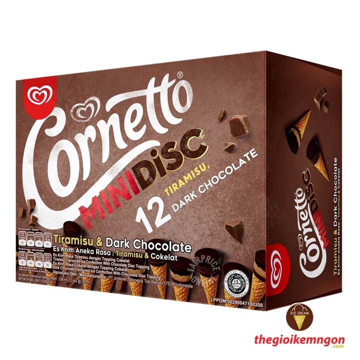 Mua Kem ốc quế Cornetto Mini tiramisu & socola đen Wall's - 336ml giá ...