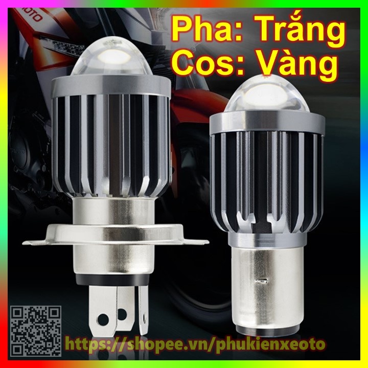 Mua Đèn Pha Led Bi Cầu 2 Màu Ánh Sáng Cost Vàng Pha Trắng Chân H4 Gắn ...