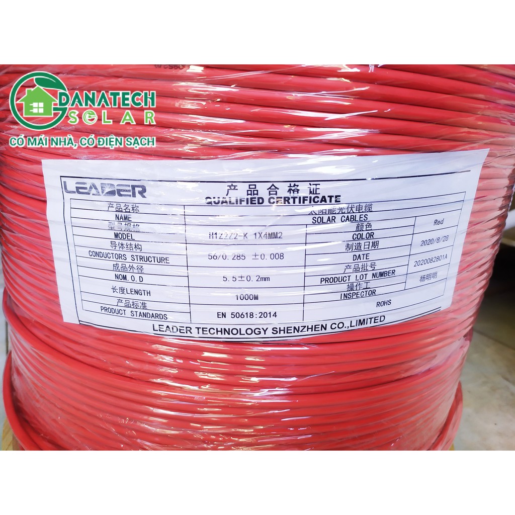 Mua Dây cáp điện DC Leader cao cấp chuyên dụng cho điện năng lượng mặt ...