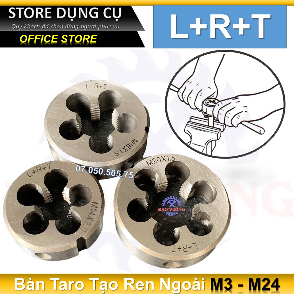 Mua M3 - M24 Bàn ren dùng để taro ren ngoài | Bàn ren taro Taiwan L+R+T (mũi taro ren ngoài) LRT ...