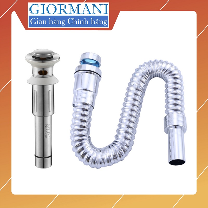 Xiphong bồn rửa , xi phông lavabo inox 304 (Loại nút bấm) cao cấp ...