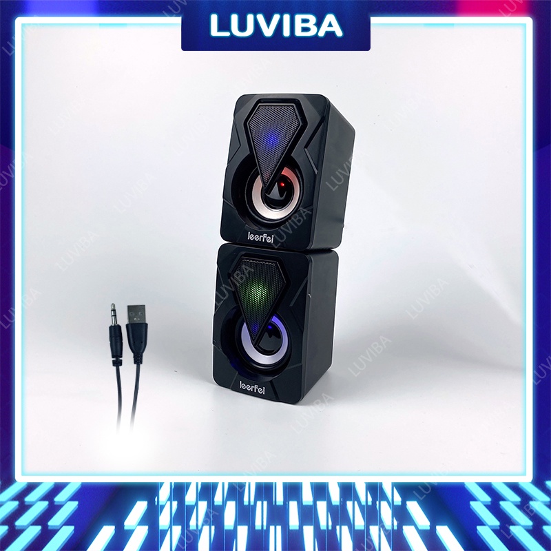 Loa máy tính vi tính mini laptop LED để bàn bass giá rẻ LUVIBA LO46 ...