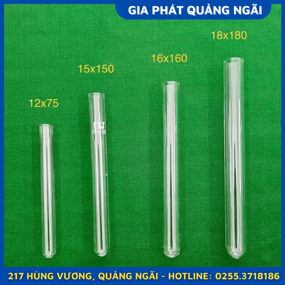 ỐNG NGHIỆM THUỶ TINH NHIỀU KÍCH THƯỚC 15x150, 16x160, 18x180, 20x100 ...