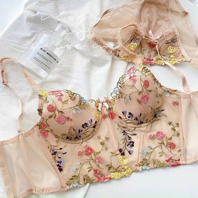 Mua Hàng Cao Cấp Áo Corset Vintage Thêu Hoa Dáng Bra Cổ Điển Đệm Mỏng ...