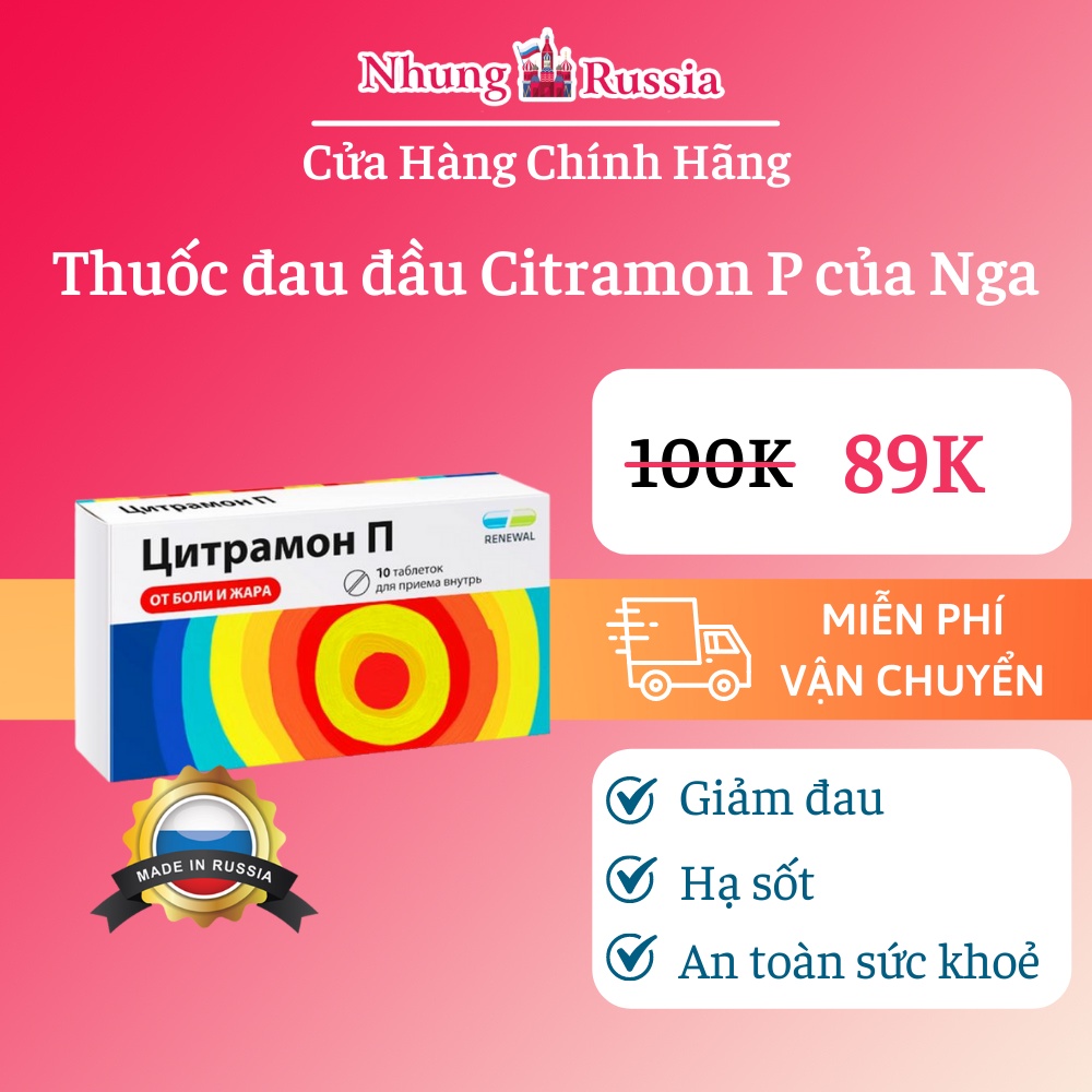 Đau đầu Citramon P Nga 20 viên | Shopee Việt Nam