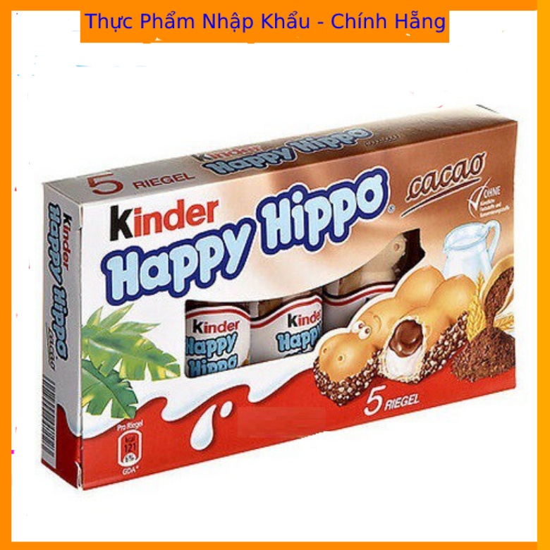Bánh socola Kinder Happy Hippo Cacao hộp 103.5gr (5 bánh) | Shopee Việt Nam