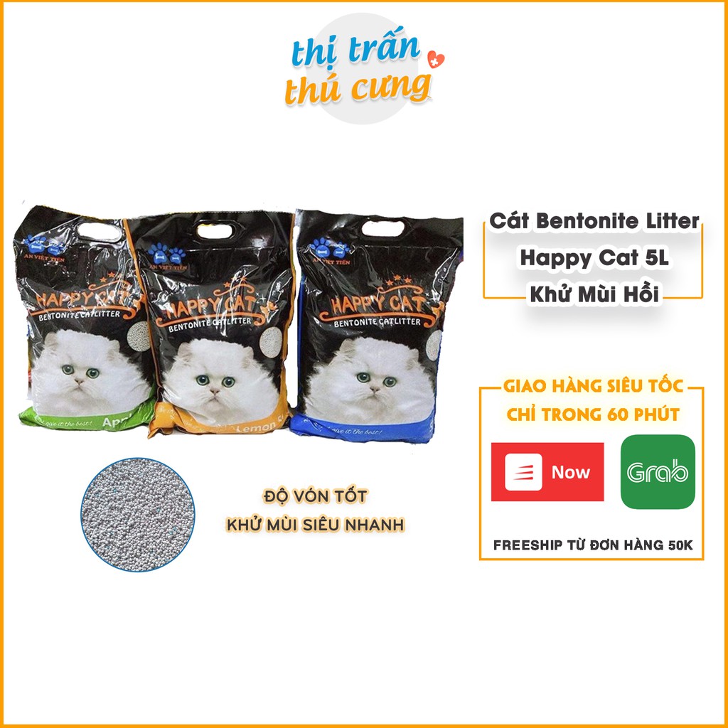 Cát Vệ Sinh Cho Mèo Happy Cat 5L | Cát Mèo Siêu Khử Mùi Vón Cục ...