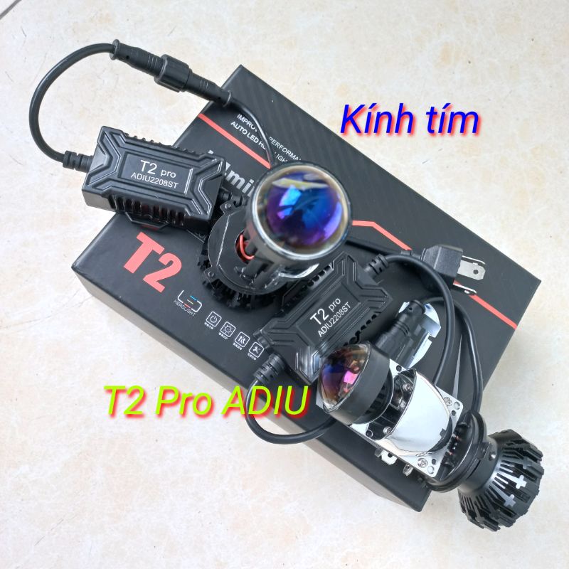 Mua Đèn Bi mini T2 Pro ADIU kính Tím 2022 công xuất 50W chân H4 quạt ...