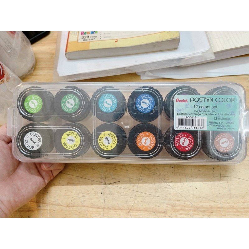 Bộ màu Poster Color 12 màu (MADE IN TAIWAN) | Shopee Việt Nam