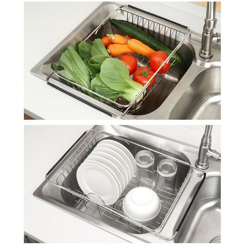 Mua Rổ Inox 304 Treo Bồn Rửa Chén, Úp Bát Rửa Rau Củ Đa Năng Có Thể ...