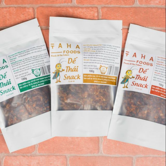 Dế Thái Snack (TAHA-FOODS).Gói 100g (HSD: 6 tháng từ ngày sx in trên ...
