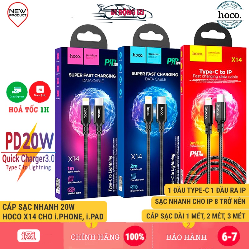 Mua Cáp Sạc Nhanh IPPD 20W Cho 8/8P/X/XsMax/11/12/13/Pro/ProMax - Dây Sạc Hoco X14 Đầu Type-C ...