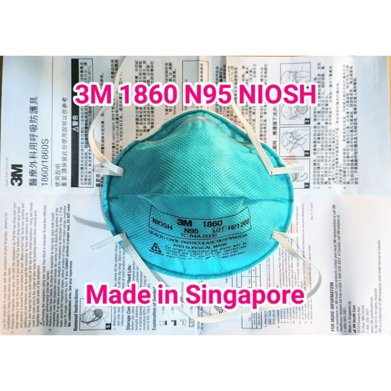 Khẩu trang 3M 1860 NIOSH N95 Made in Singapore y tế phẫu thuật, phòng ...