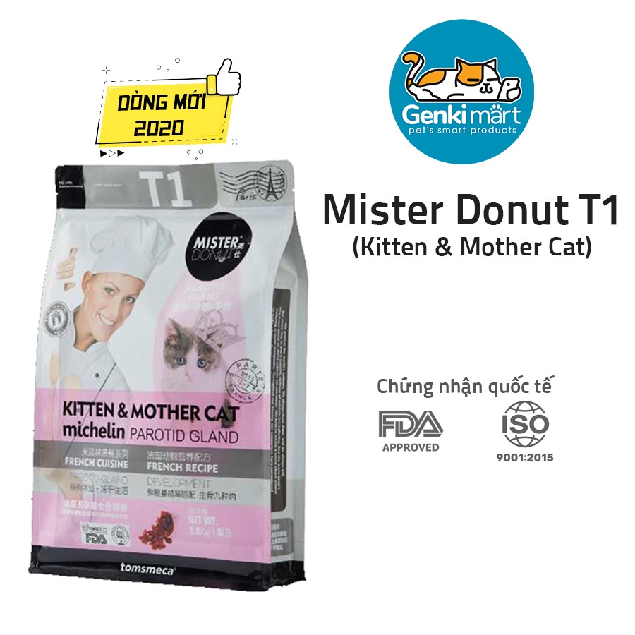 Thức ăn cho mèo hạt Mister Donut T1 - Mèo con & mèo mẹ | Shopee Việt Nam