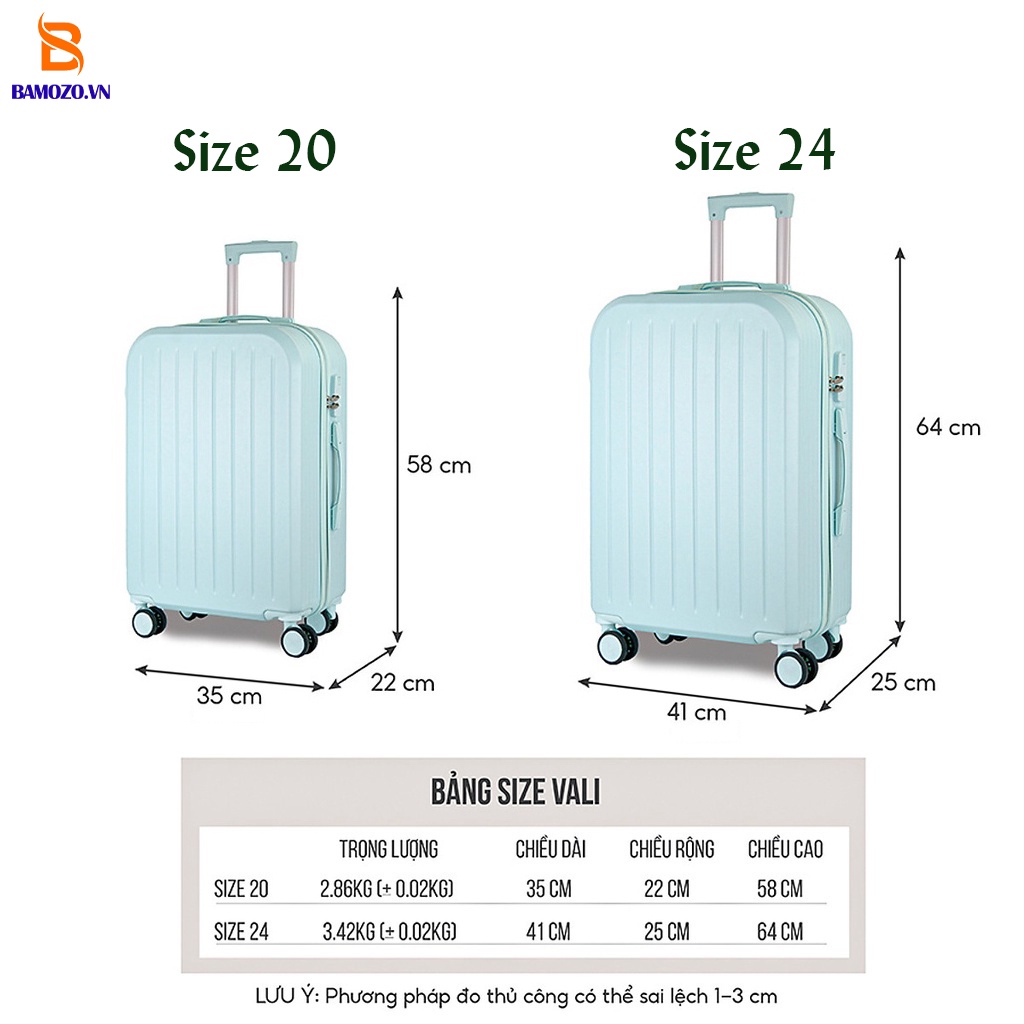 Vali Du Lịch Size 20 Inch 24 Inch Cao Cấp Giá Rẻ Bền Đẹp Chống Va Đập ...