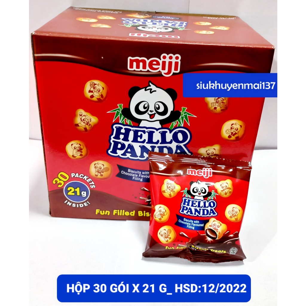 HỘP 30 GÓI BÁNH Gấu Hello Panda Meiji ,1 gói 21 gr hsd 12/12/2022 ...