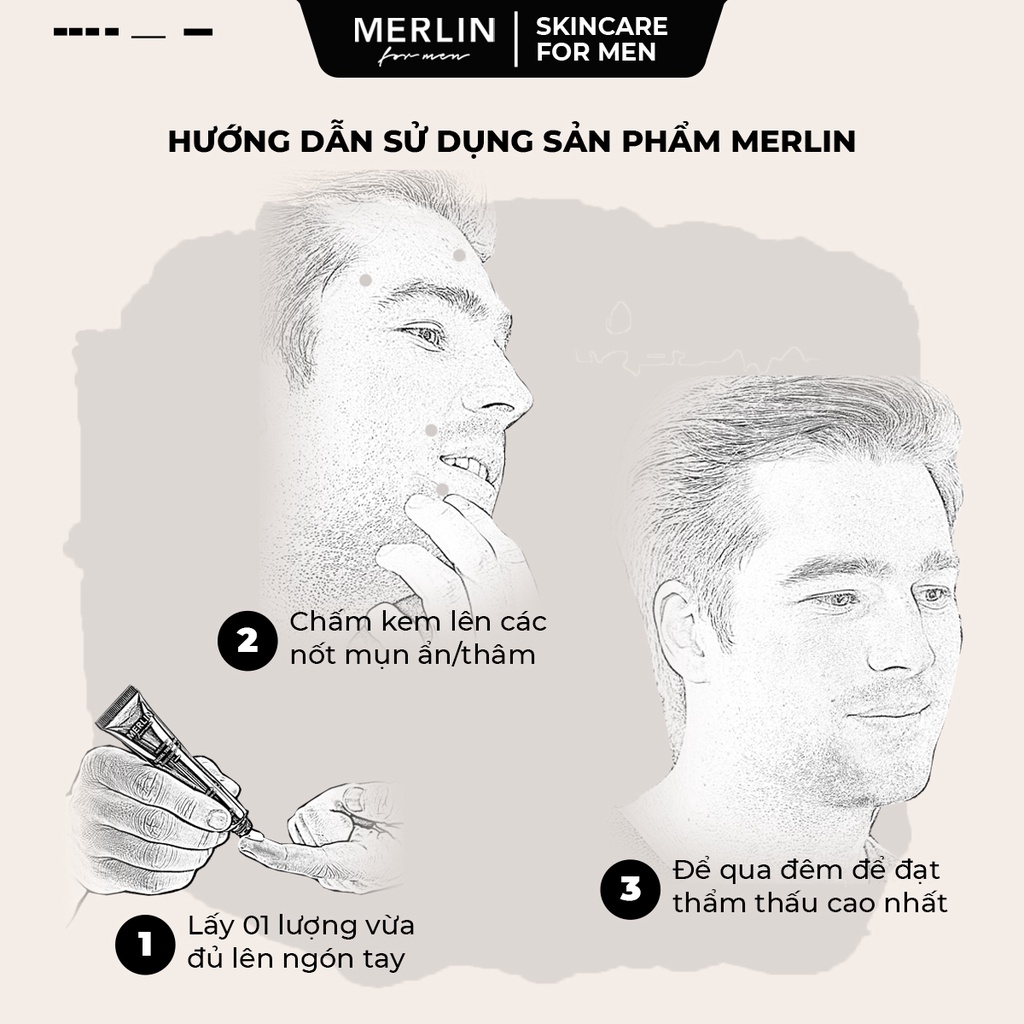 Mua Kem chấm mụn và mờ thâm nam Merlin Nano Curcumin 6h, hỗ trợ giảm ...