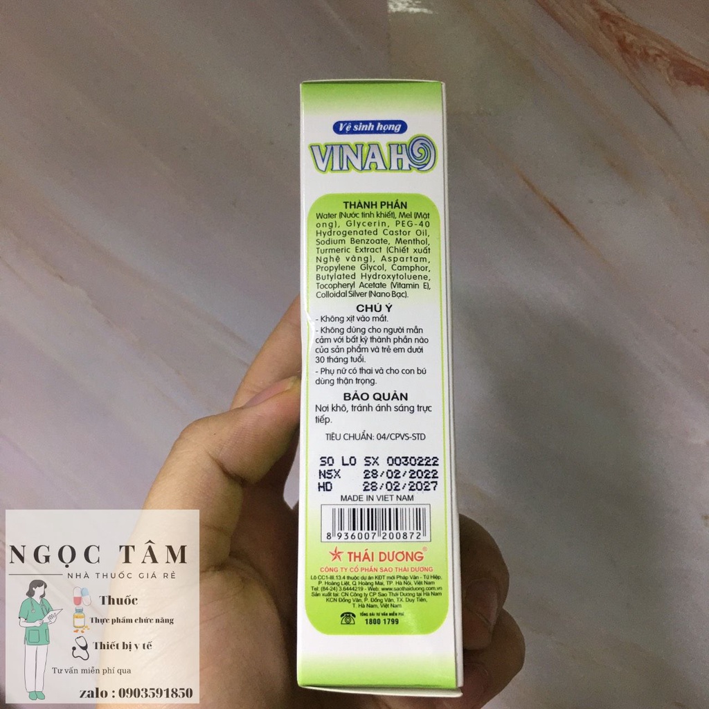 Mua Xịt họng Vinaho Thái Dương - Giảm ho, Vệ sinh họng, khử mùi hôi ...