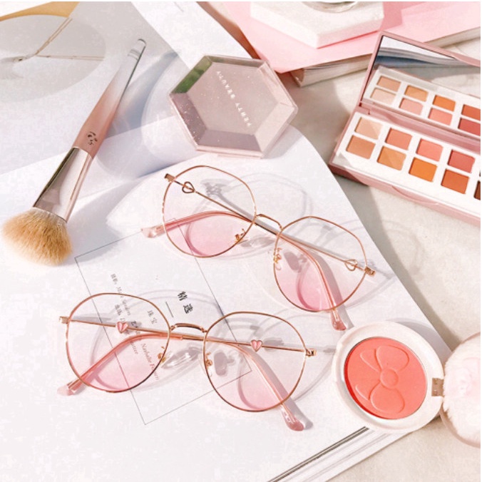 Mua Kính mát nữ gọng kim loại hình trái tim màu gradient, kính mát ...