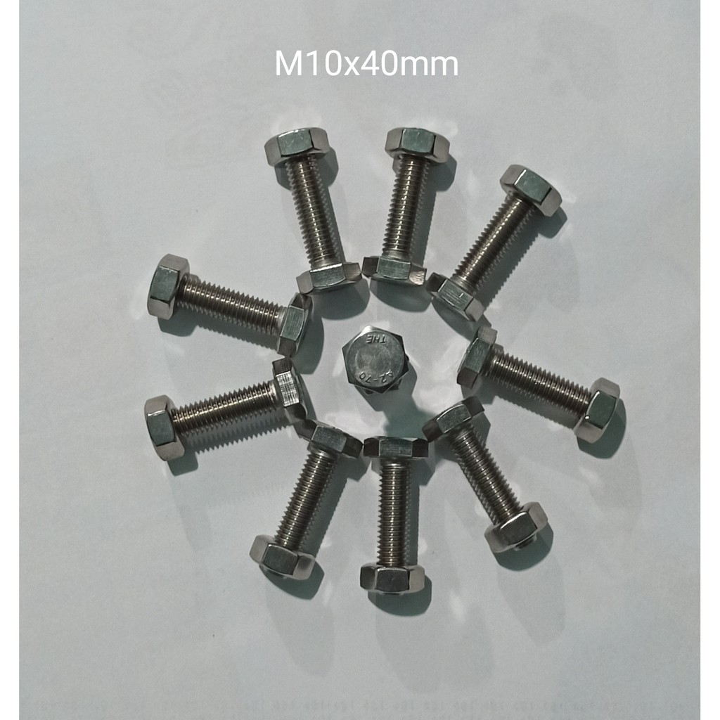 M10x40mm INOX 304 COMBO 10 Bu Long Con Tán INOX Chống Gỉ, 10 Li 4 Phân ...