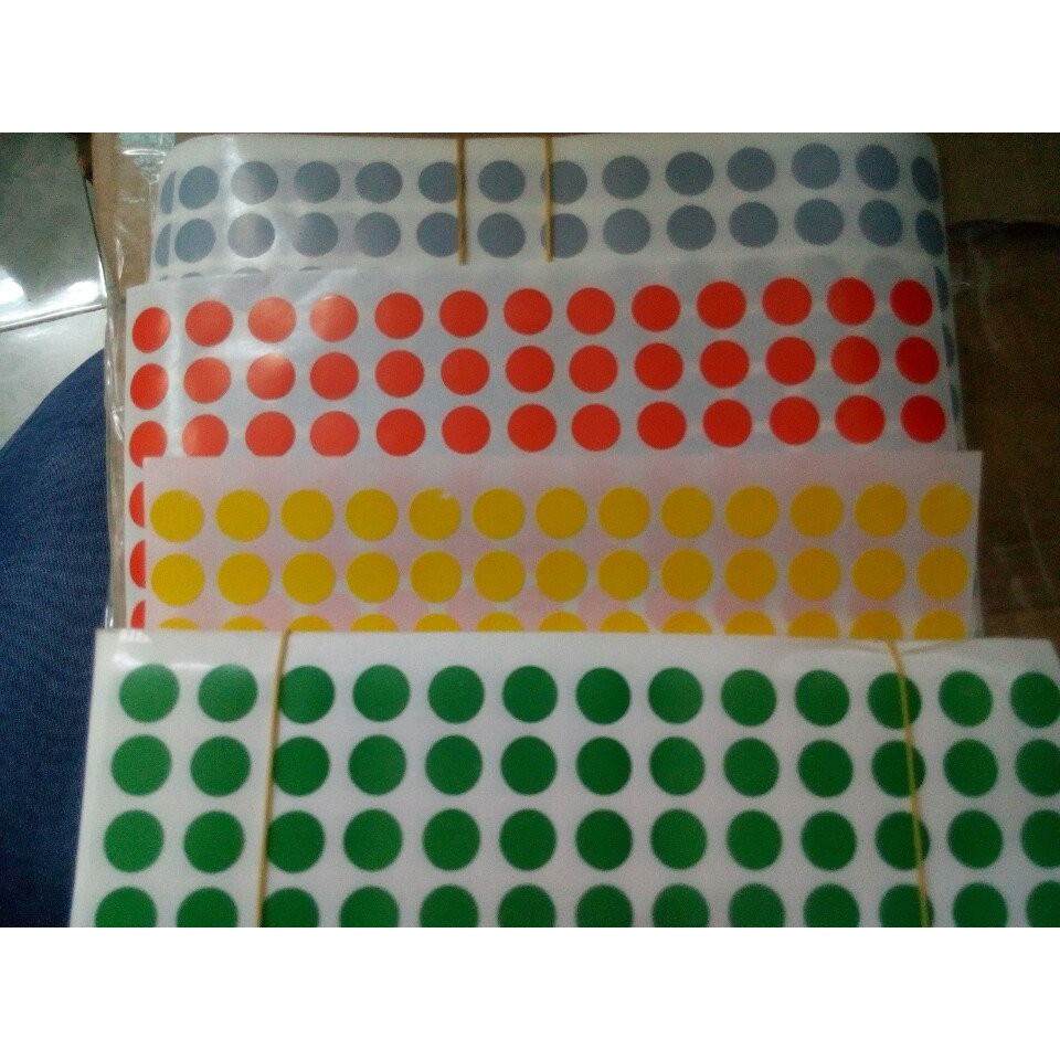 Combo 100 tờ decal tem tròn sticker nhiều màu đường kính 8mm - Giá siêu ...