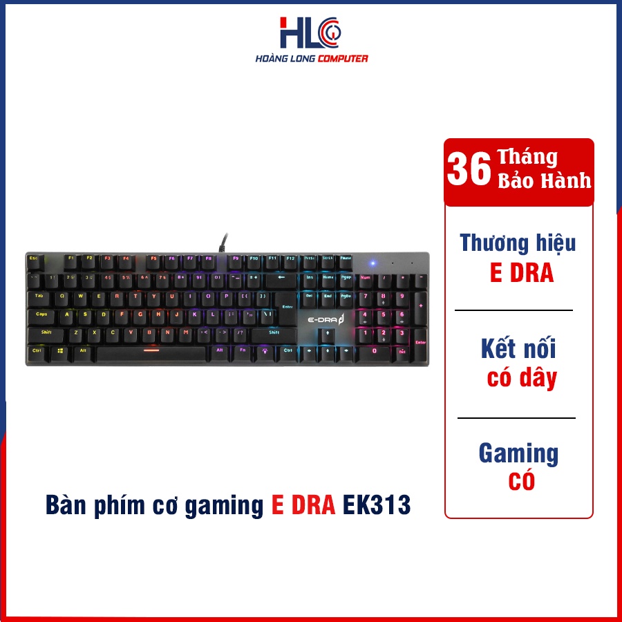 Bàn Phím Cơ Chơi Game E-DRA EK313 Keyboard E dra Chính Hãng Bảo Hành 24 ...
