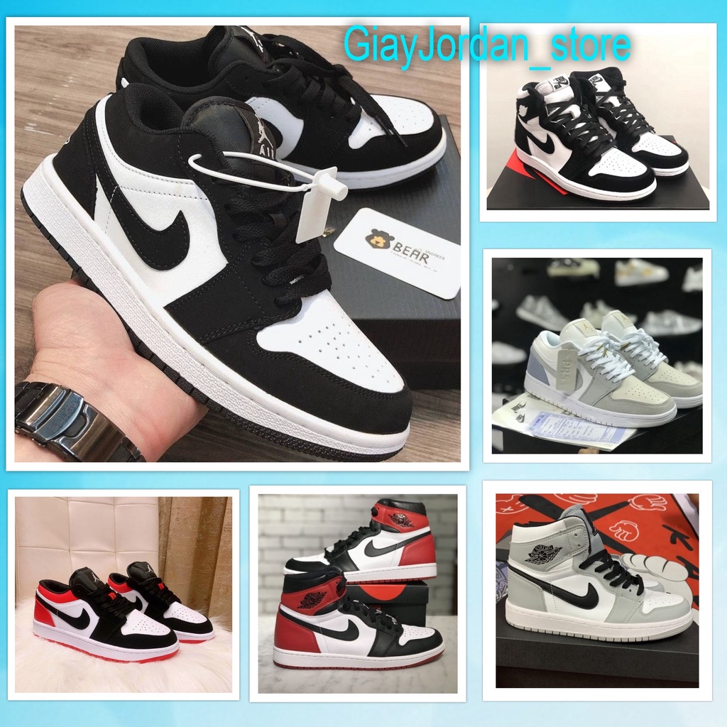 ]FREESHIP] Giày jordan 1 cổ thấp, cổ cao, giày sneaker jd1 các màu đen ...