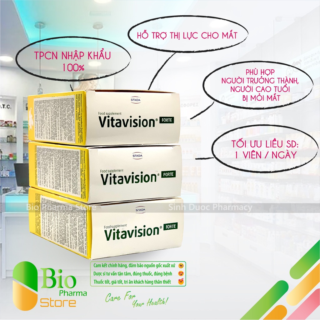 Mua Viên Uống Bổ Mắt Vitavision Forte STADA (Hộp 30 Viên) - Tăng cường ...