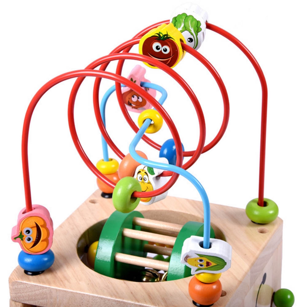 Wooden Activity Cube Bead Maze Abacus Counting Kids Educational Toy ...