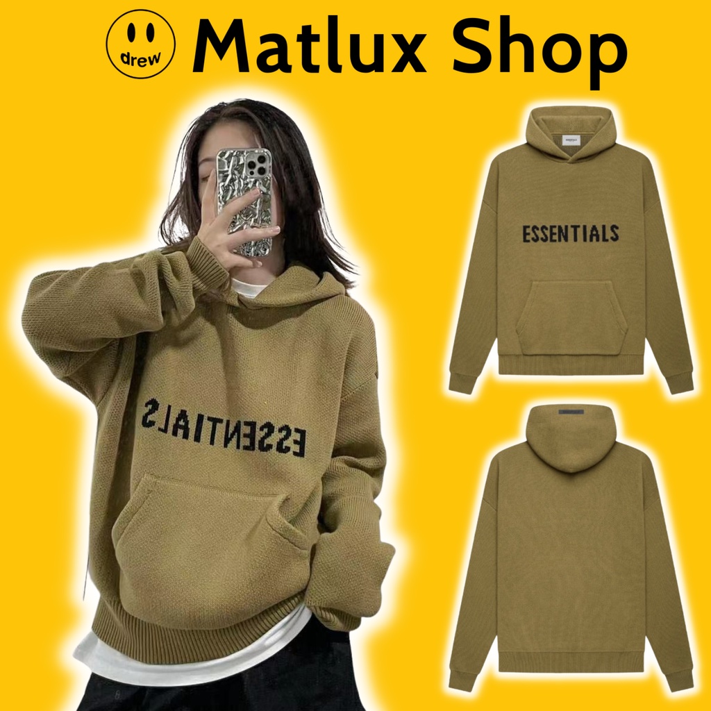 Áo hoodie len FEAR OF GOD FOG ESSENTIALS Knit Amber cao cấp, Áo khoác ...