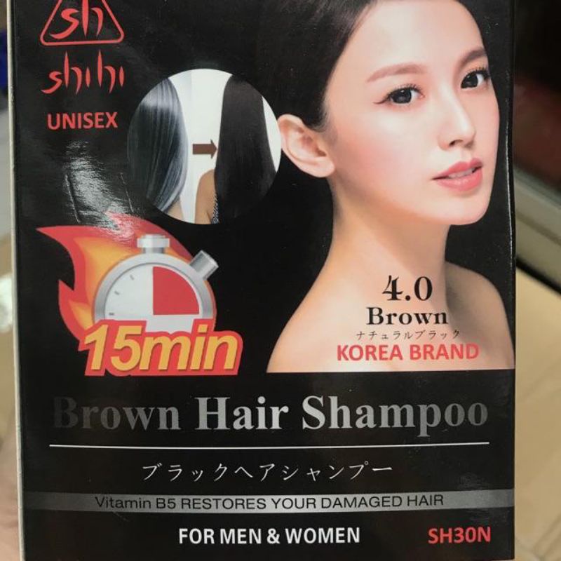 Mua Dầu gội nhuộm thảo dược phủ tóc bạc, nhuộm tóc Đen- Nâu Shihi Hàn ...