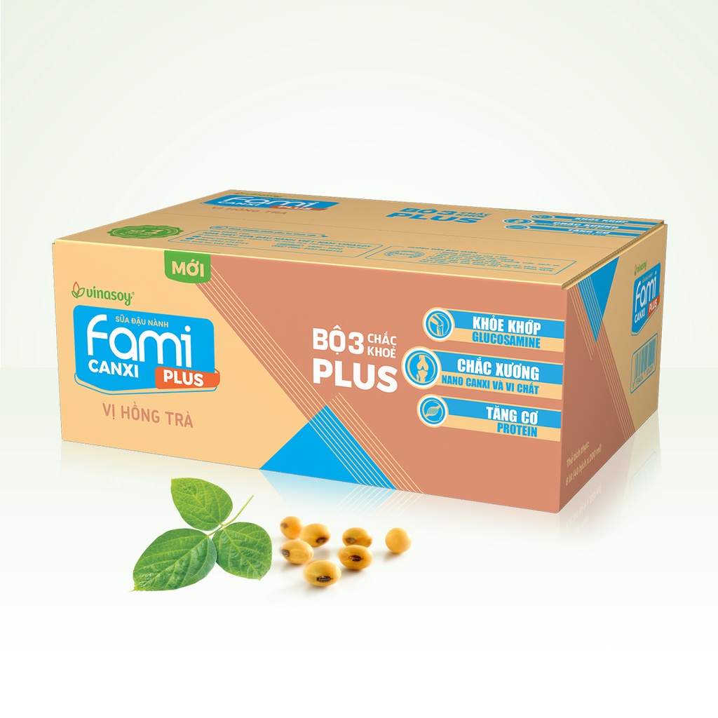 Mua Thùng sữa đậu nành Fami Canxi Plus vị hồng trà bịch (40 bịch x ...