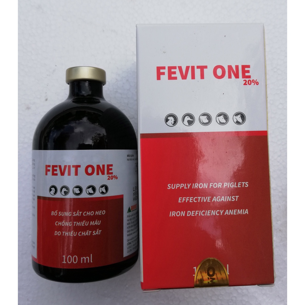 1 lọ FEVIT One 100ml Dùng để bổ sung sắt và Vitamin B12 cho heo, lợn ...