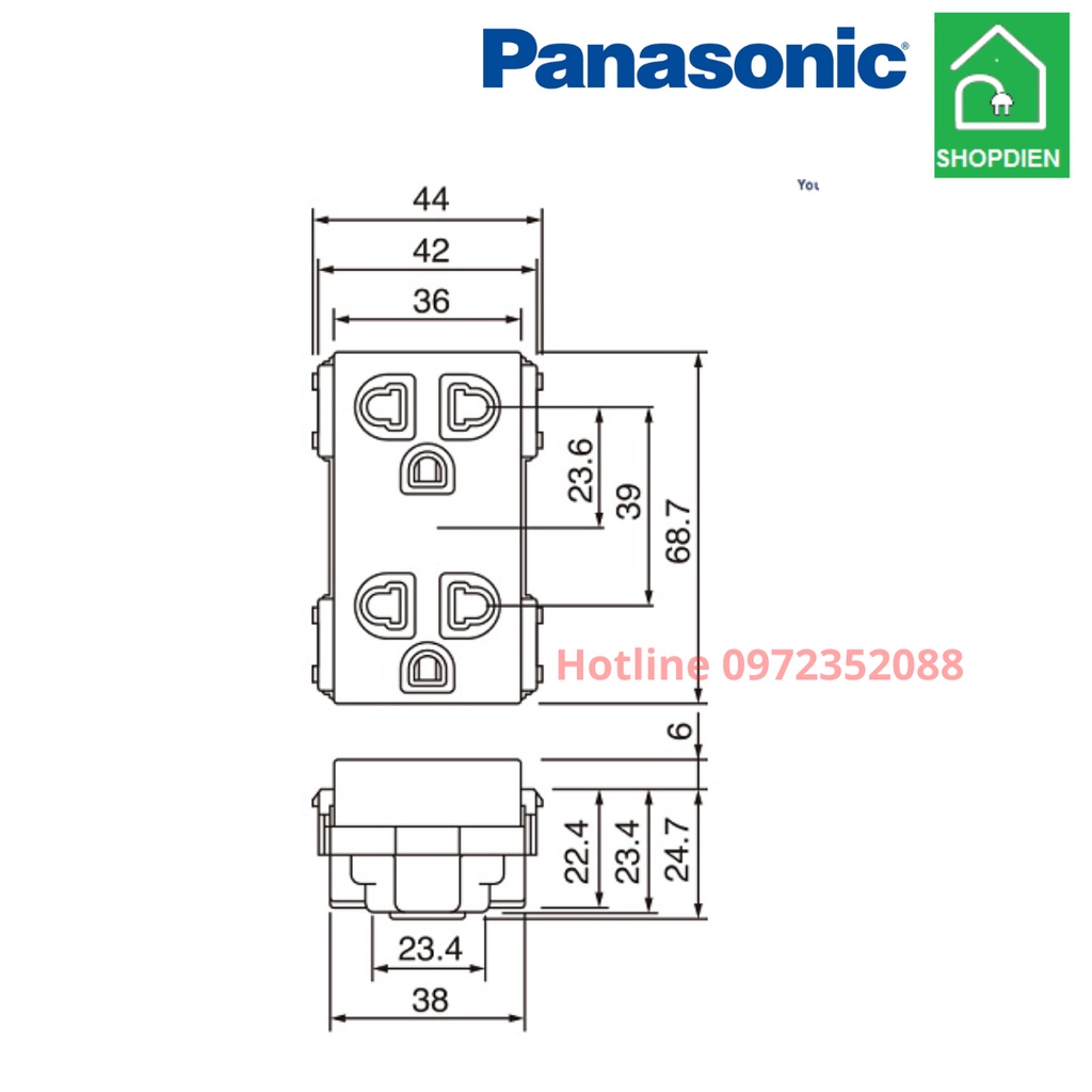 Mua Ổ cắm đôi 3 chân có màn che/ duplex Socket 3P WEV1582-7sw 16A ...